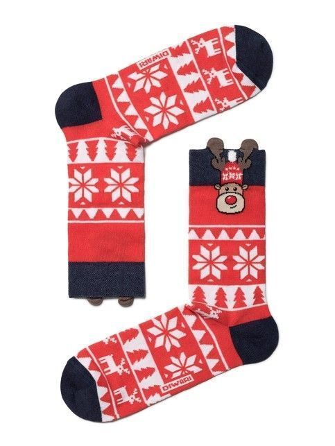 Christmas socks "Rudolph" with ornament and picot - Official online ...