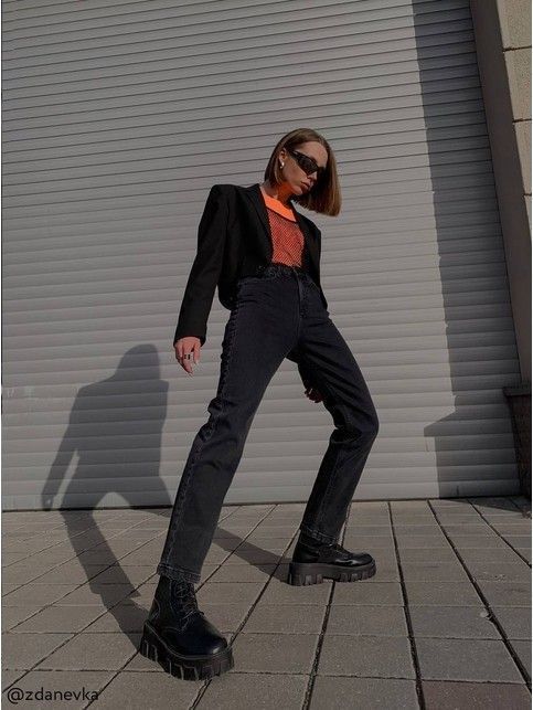 CON-366 High Rise Straight Leg Jeans - Official online store Conte